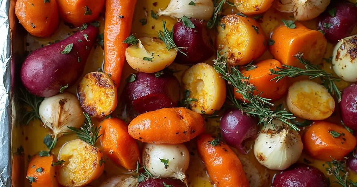 Ovnbagte rodfrugter Opskrift